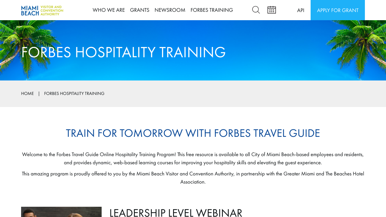 Forbes Hospitality Training